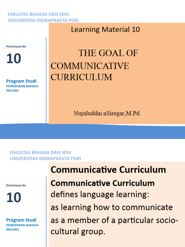 Curriculum and Material Development PPT 10 Curmadev Sem. Gasal 21-22 | PDF | Learning | Curriculum