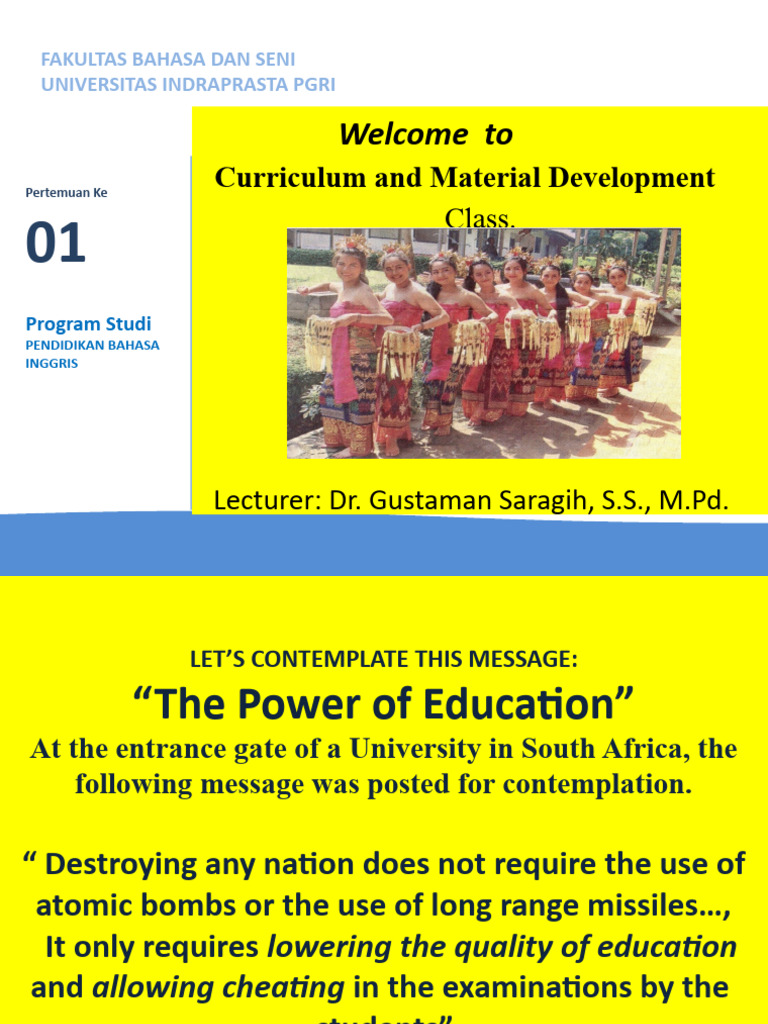 Curriculum and Material Development Overview | PDF | Curriculum ...