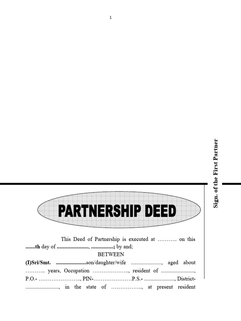 Partnership Deed - English New | PDF