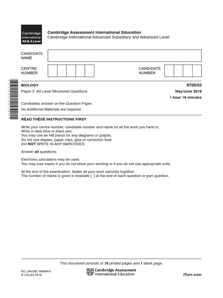 Bio Paper 2 22 | PDF