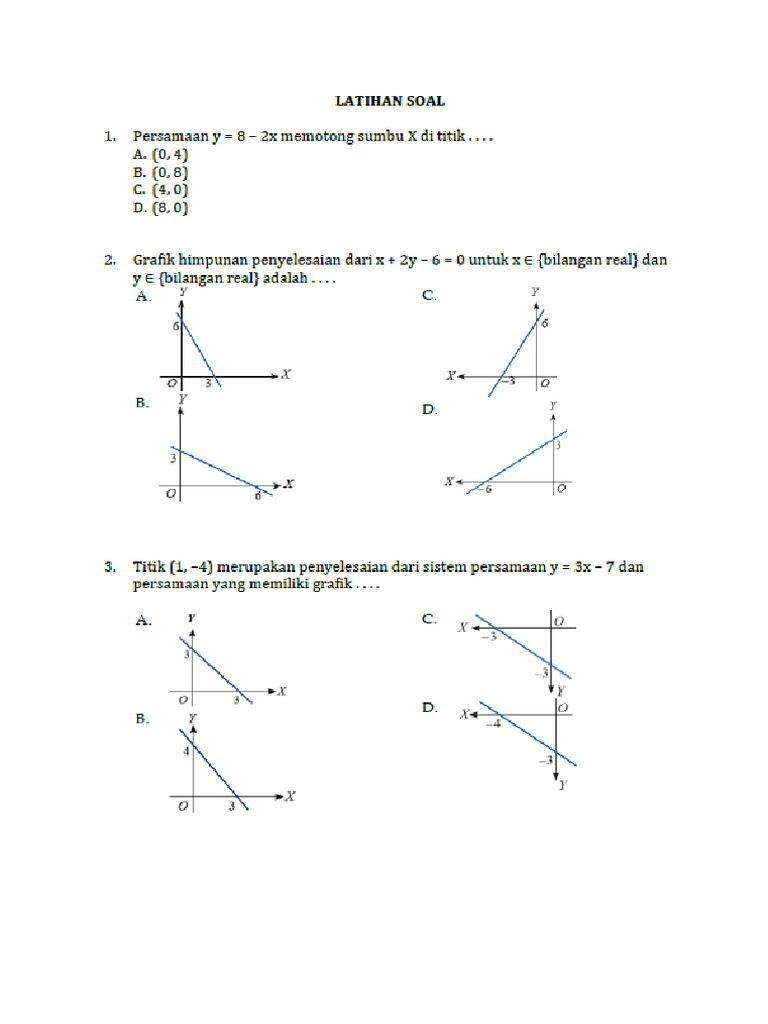 Latihan Persamaan Garis 2 | PDF