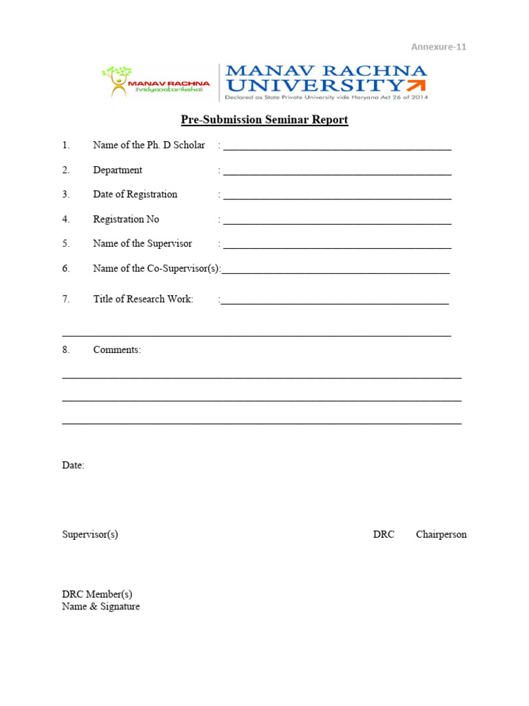 A 11 Pre Submission Seminar Report | PDF | Finance & Money Management