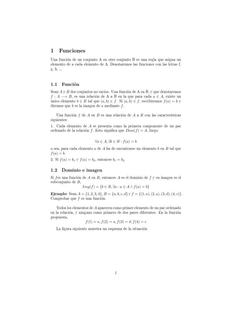 Función.pdf | PDF | Función (Matemáticas) | Conjunto (Matemáticas)