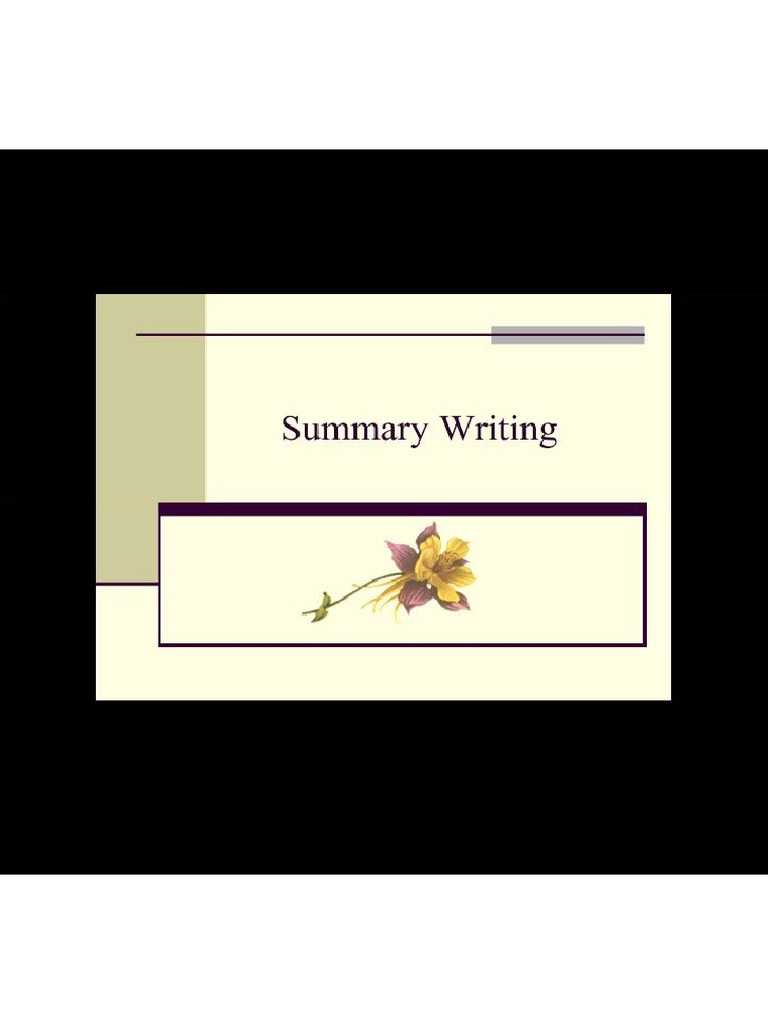 Summary Writing | PDF