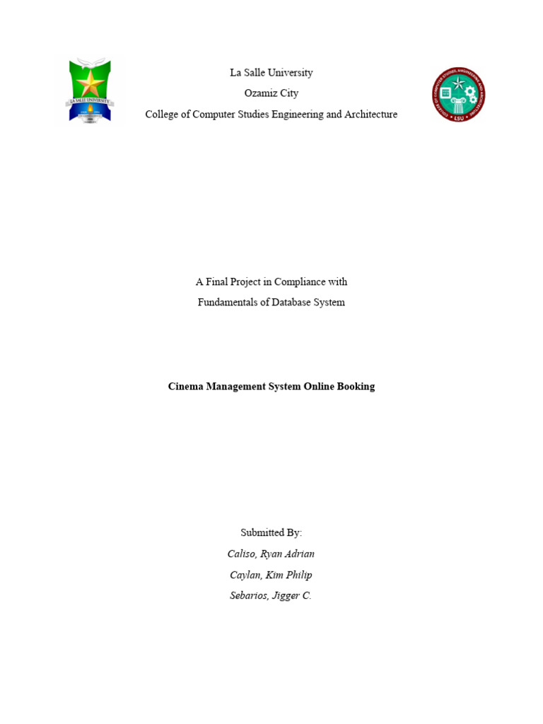 Cinema Management | Download Free PDF | Databases | Relational Database