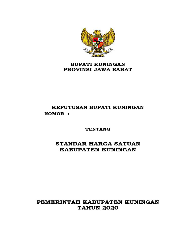Standar Harga Satuan Kuningan 2020 | PDF | Pengelolaan Keuangan & Uang