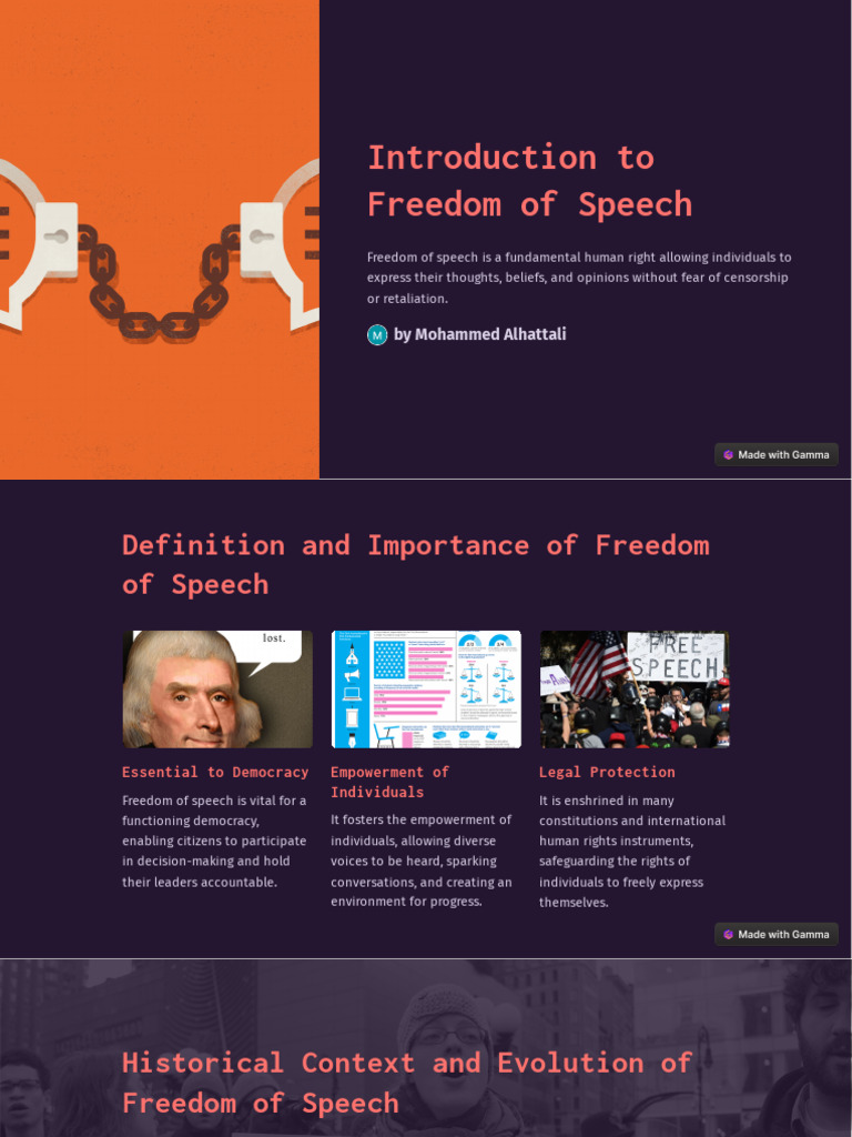 Introduction To Freedom of Speech | PDF | Freedom Of Speech | Social Media