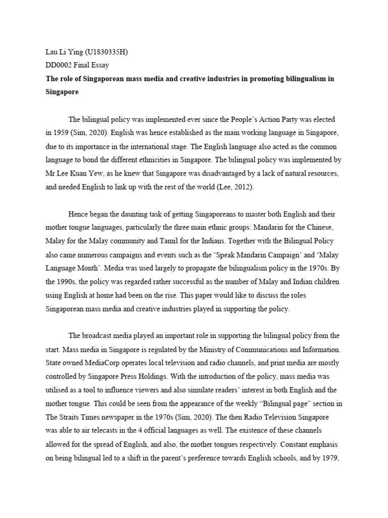 CCC Essay | PDF | Singapore | World Politics