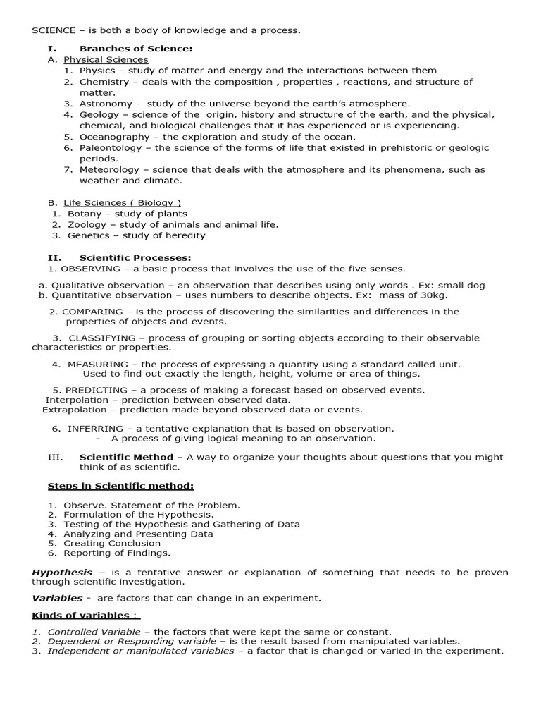 Branches of Science | PDF