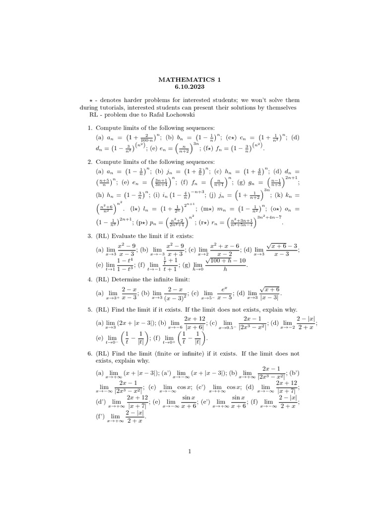 Math1 PZ | PDF | Mathematical Logic | Analysis