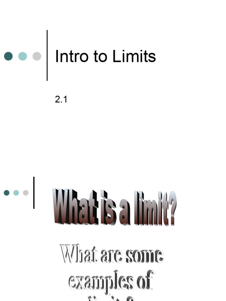 Intro To Limits | PDF | Limit (Mathematics) | Calculus