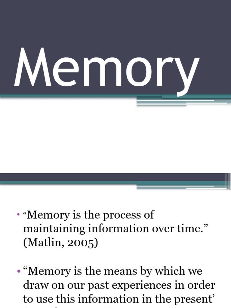 Memory | PDF | Memory | Recall (Memory)