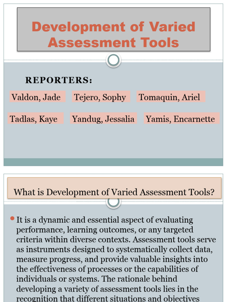 Development of Varied Assessment Tools | PDF | Multiple Choice | Cognition
