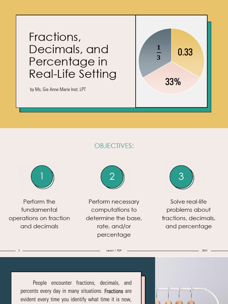 Fractions, Decimals, and Percentage in Real-Life (With Answer Key ...