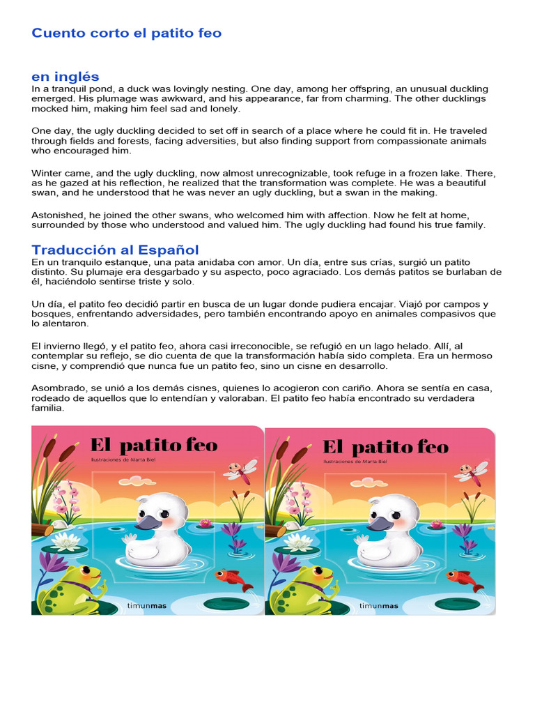 Cuento Corto El Patito Feo | PDF