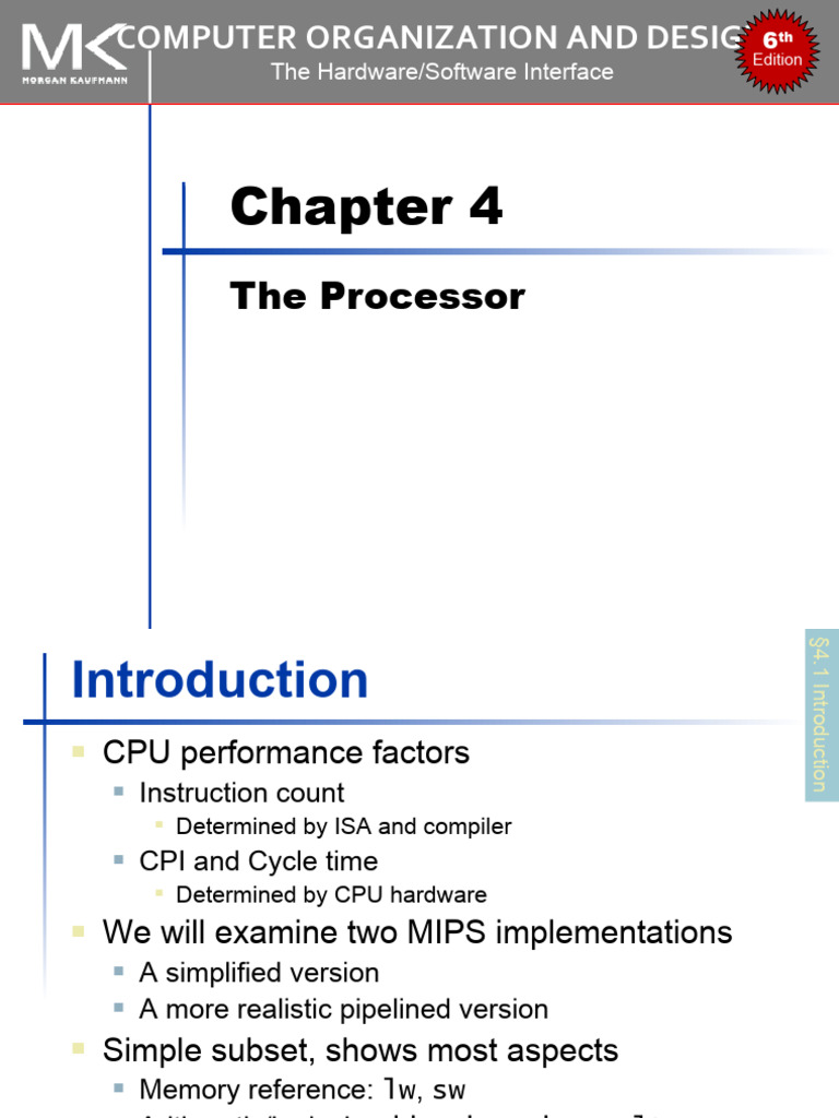 Patterson6e MIPS Ch04 PPT | Download Free PDF | Central Processing Unit | Computer Hardware