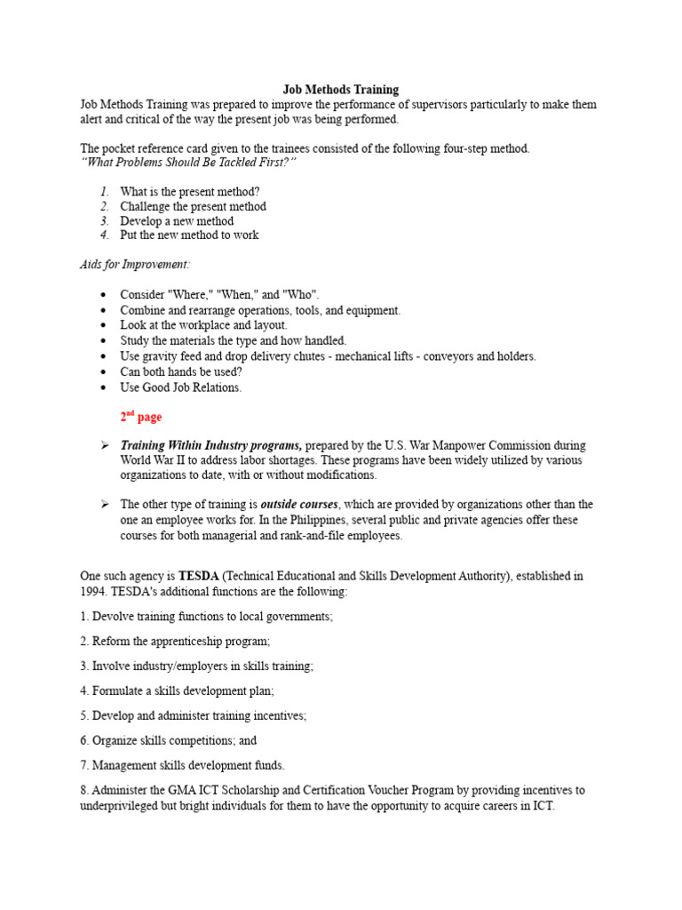 Job Methods Training | PDF | Economies | Behavior Modification