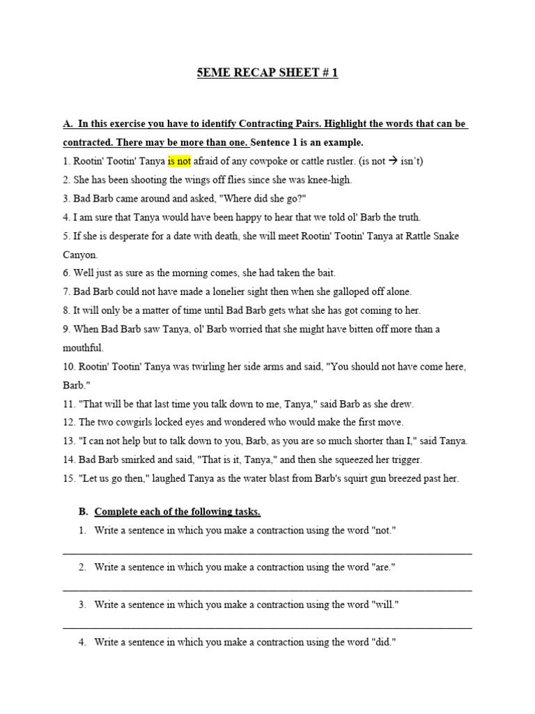 5eme Recap SHEET 1 | PDF