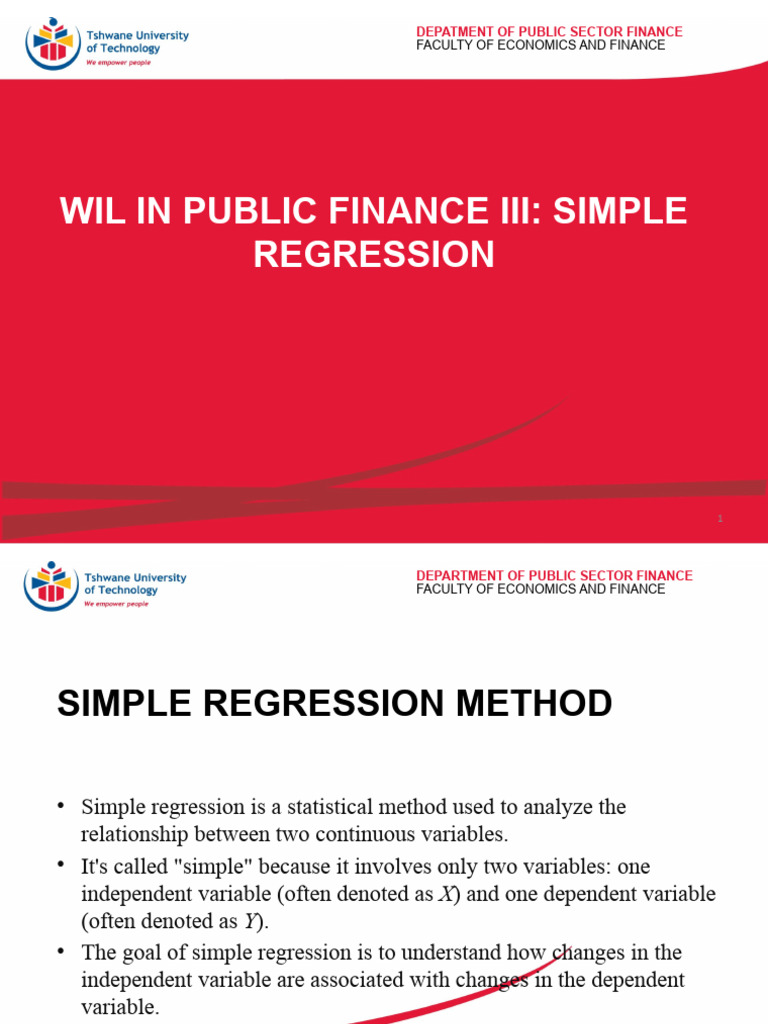 Simple Regression Class Slides Pdf Regression Analysis Dependent And Independent Variables 