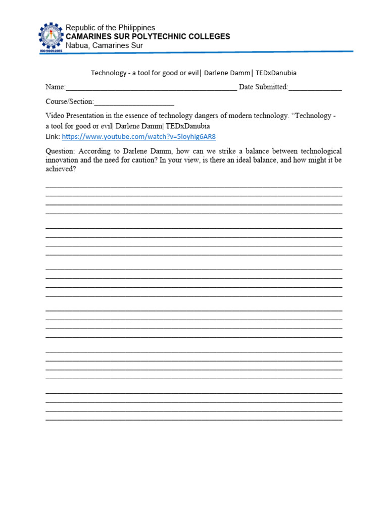 Technology: Good or Evil? Insights by Damm | PDF