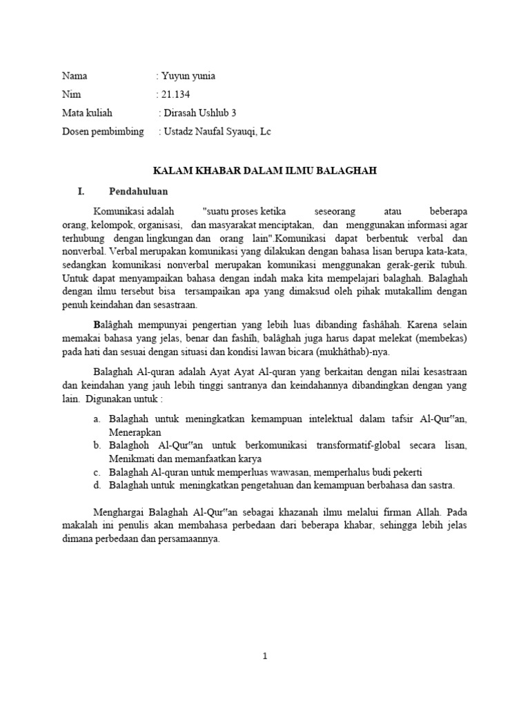 Contoh Khabar dalam Al-Qur'an | PDF | Philosophy