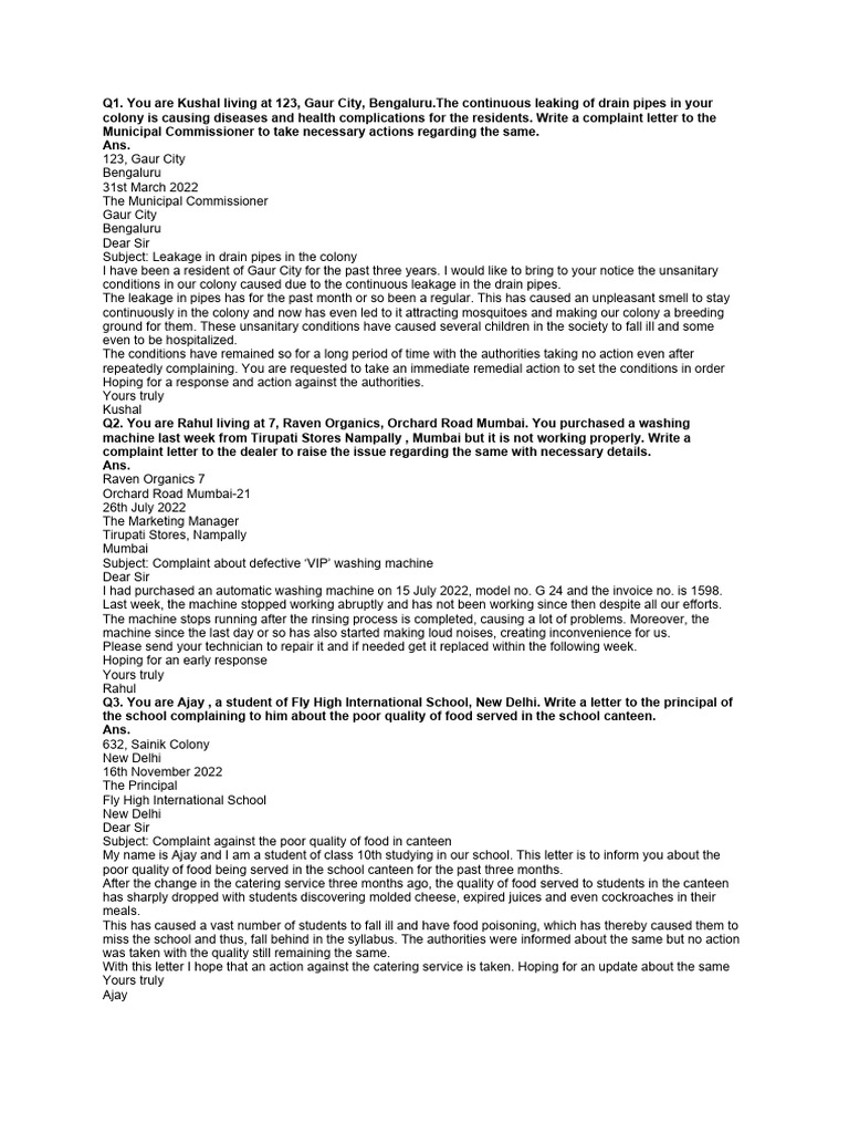 Letter To Complaint | PDF | Career & Growth