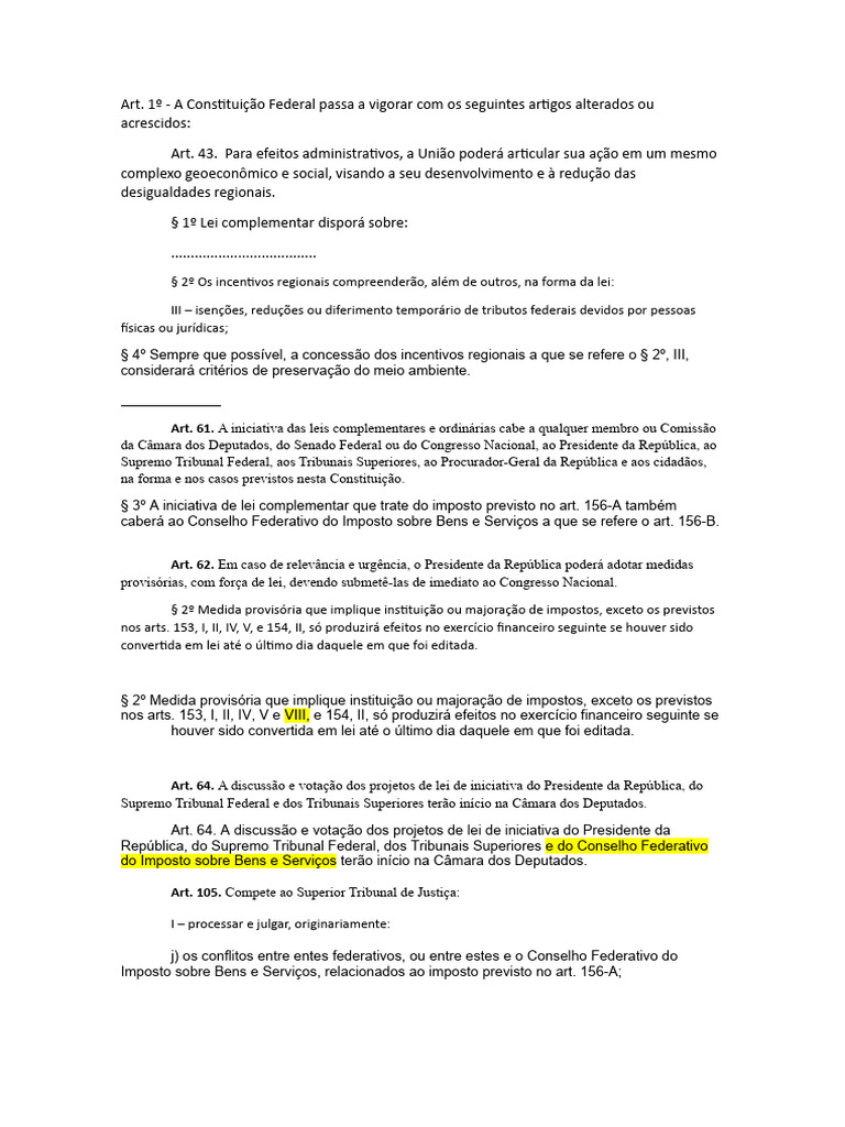 Estudo da EC 45-2019 - reforma tributária | PDF