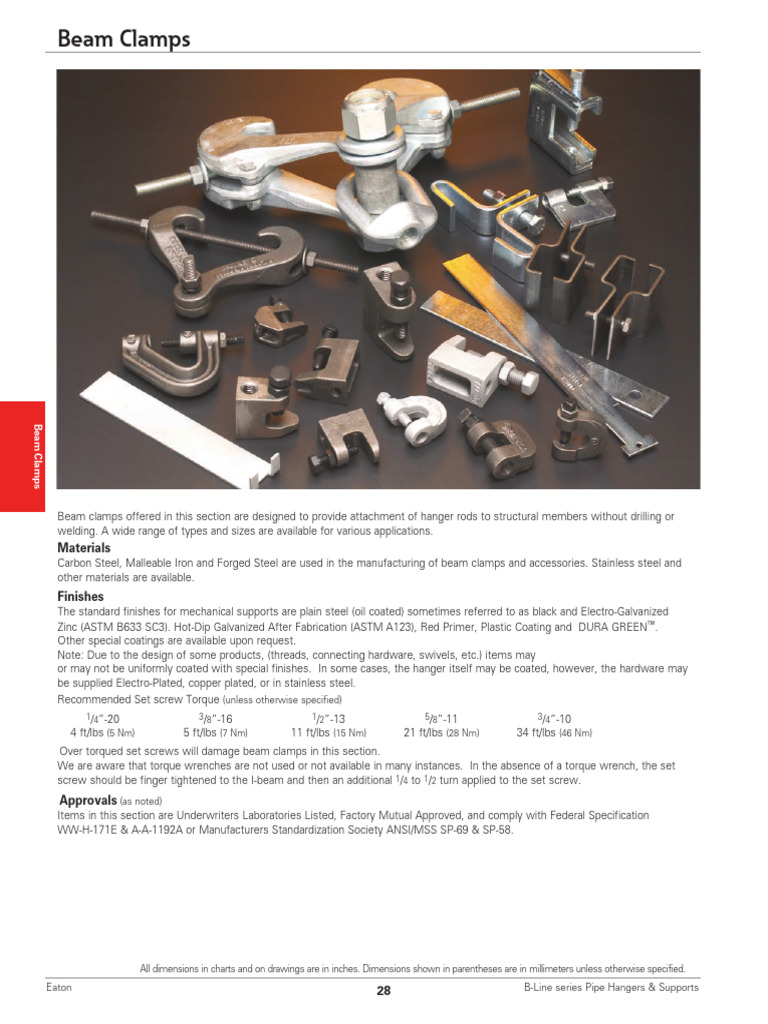 TOLCO - Beam-Clamps-Section-Pipe-Hanger-Catalog | PDF | Screw | Pipe ...