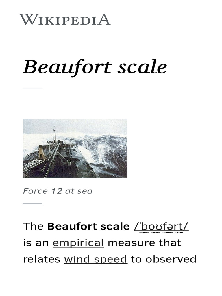 Beaufort Scale | PDF | Earth Phenomena | Synoptic Meteorology And Weather