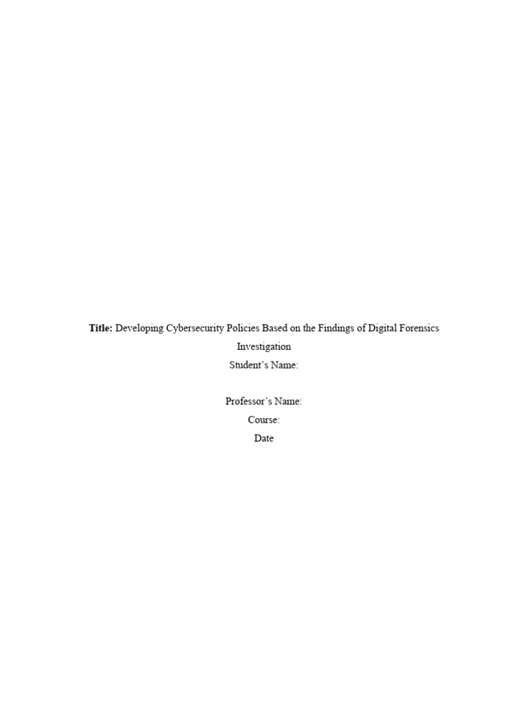 Digital Forensics Project - Proposal - Edited2 | PDF | Computer ...