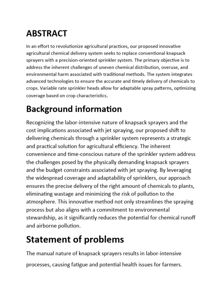 Statement of Problems | PDF | Surface Runoff | Pump