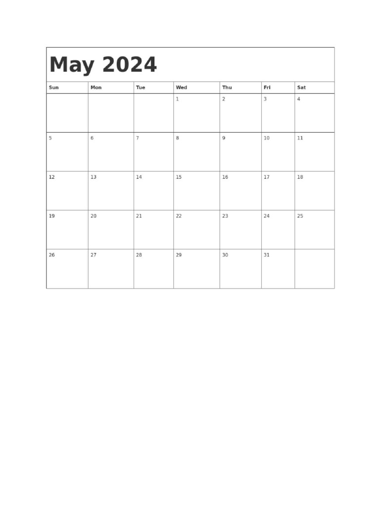 Printable Calender May 2024 | PDF