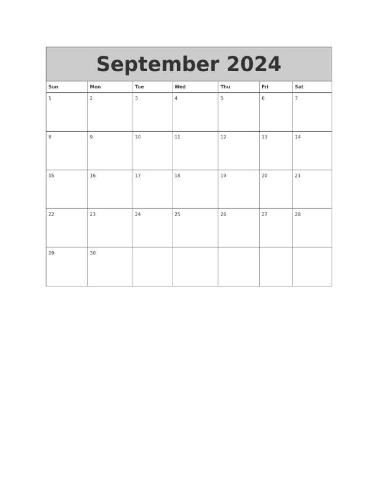 Printable Calender Sept 2024 | PDF