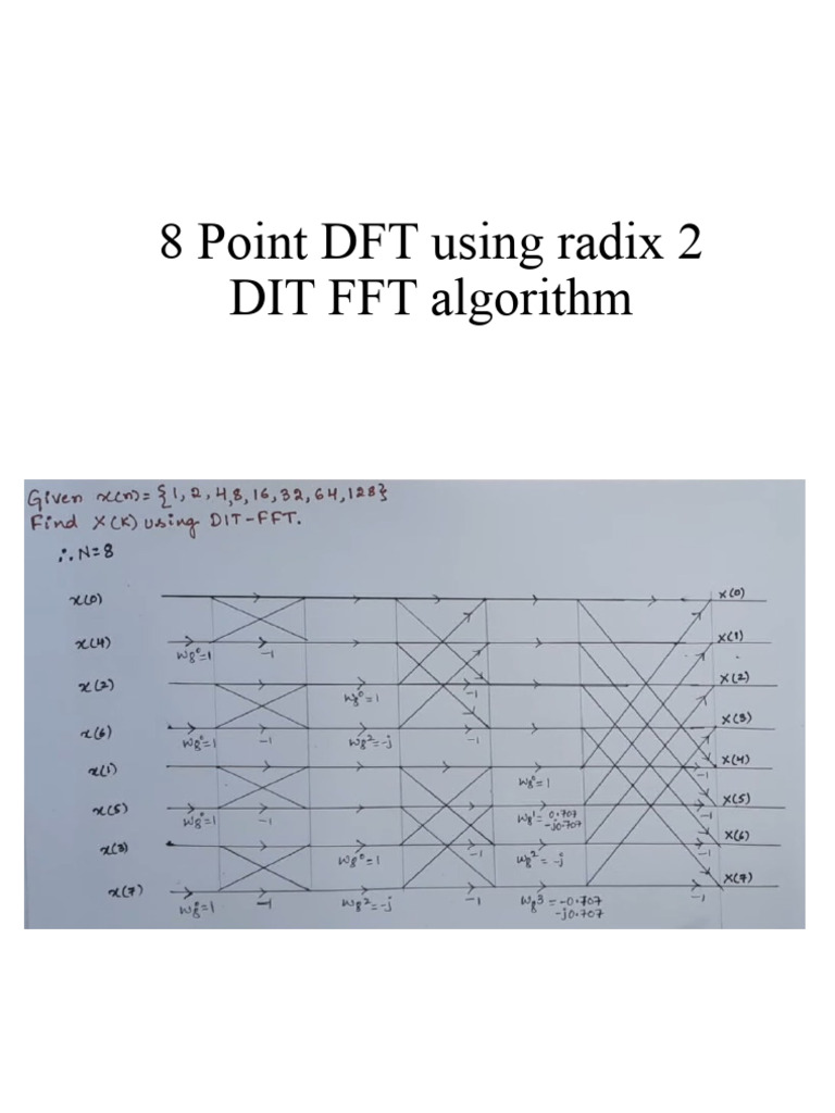 8 Point DFT Using Radix 2 DIT FFT | PDF 8 Point DFT Using Radix 2 DIT FFT | PDF