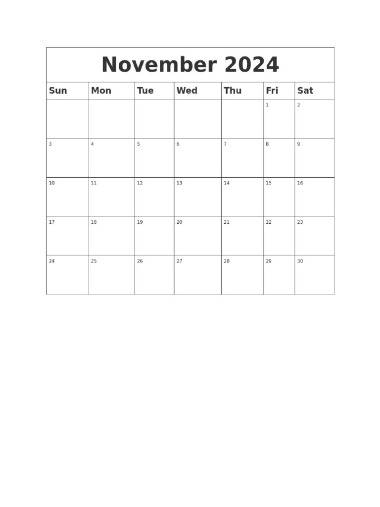 Printable Calender Nov5 2024 | PDF