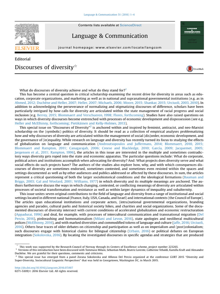 Analyzing Diversity Discourses in Society | PDF | Multiculturalism ...