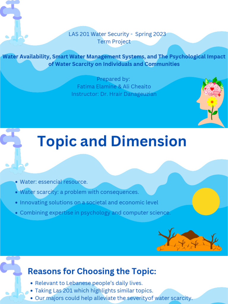 LAS 201 Water Security Spring 2023 Term Project Water Availability ...