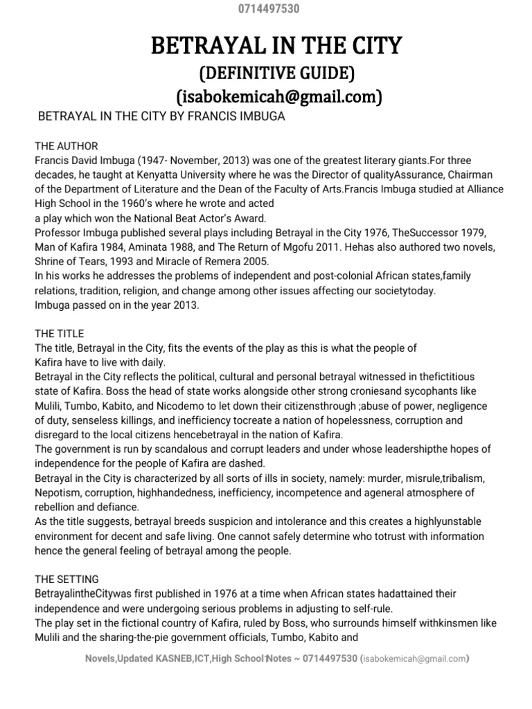 Betrayal in The City Guide | PDF