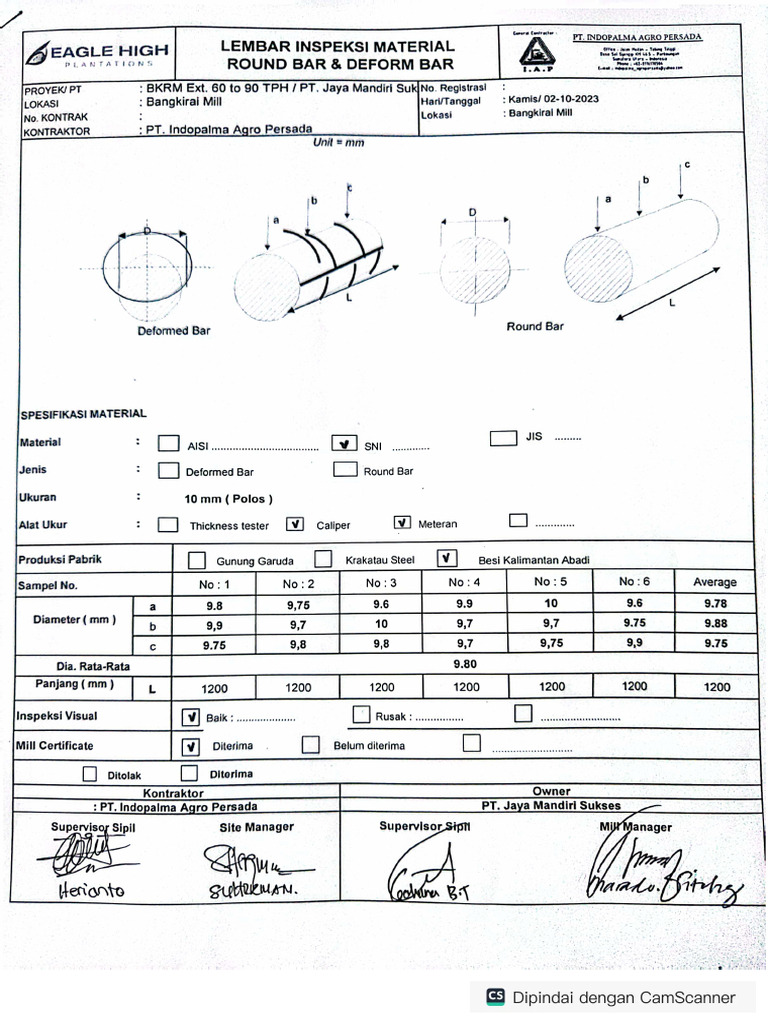inspeksi besi polos 10mm | PDF