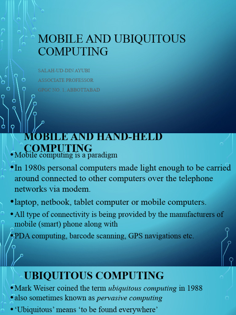 19 MOBILE AND Ubiquitous Computing | PDF | Mobile Device | Electronics