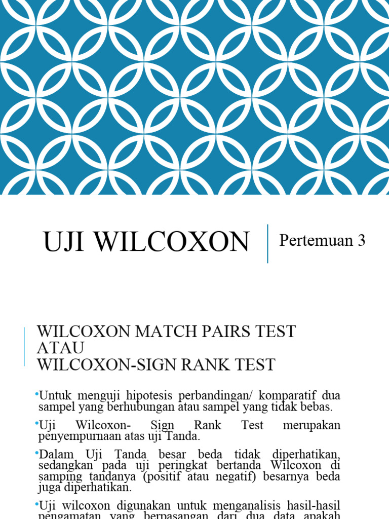 Panduan Uji Wilcoxon Sign Rank | PDF