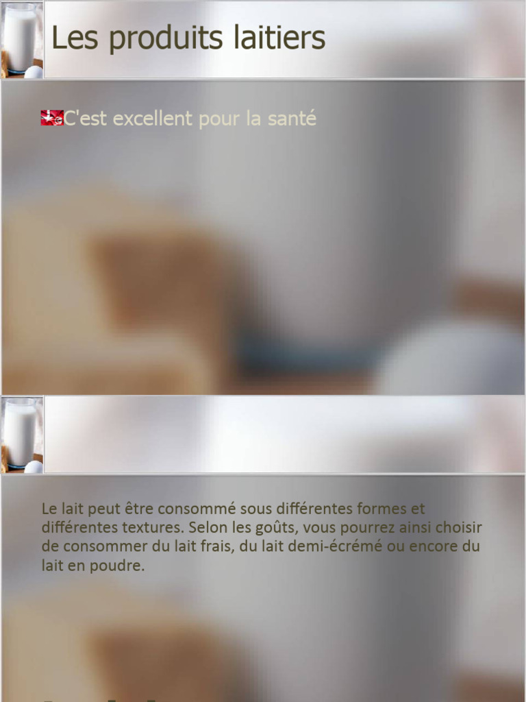 Les Produits Laitiers | PDF | Beurre | Crème (produit laitier)
