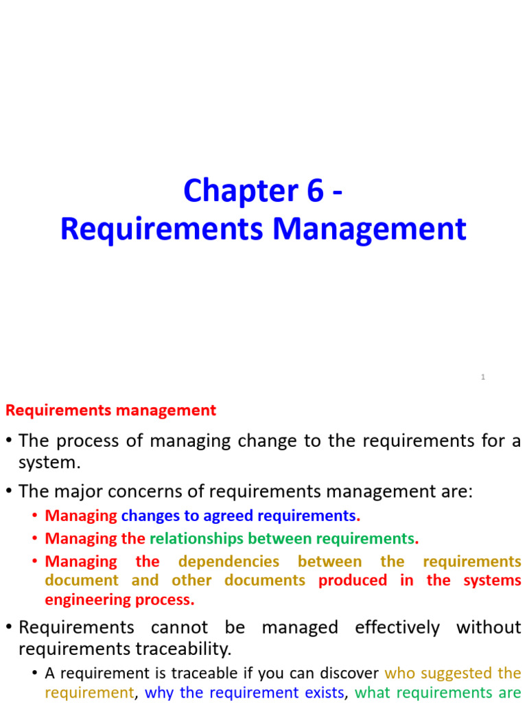 CHPT 6 Requirements Management | PDF | Databases | System