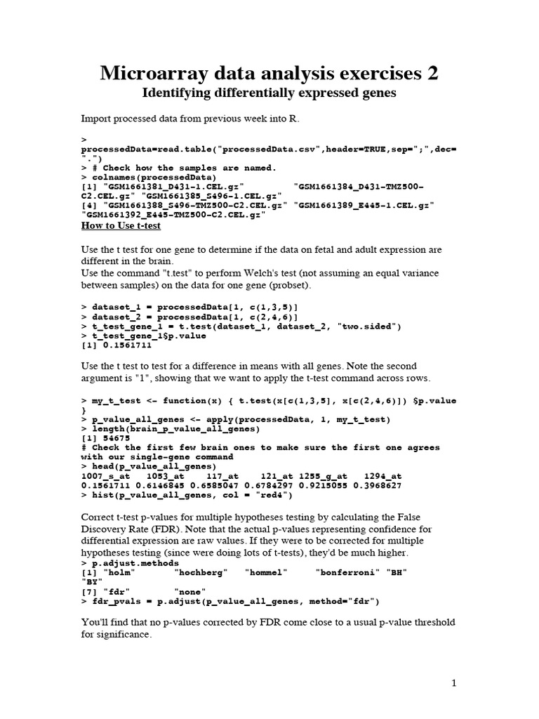 Microarray Data Analysis Guide | PDF