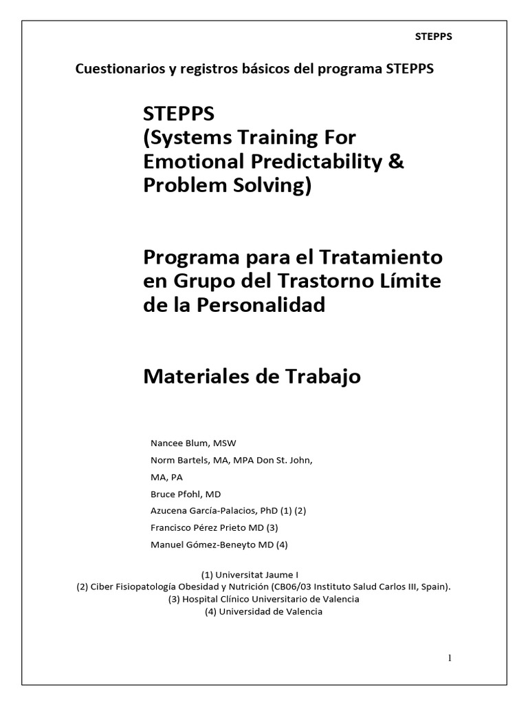 Registros Básicos STEPPS | PDF | Placer | Las emociones