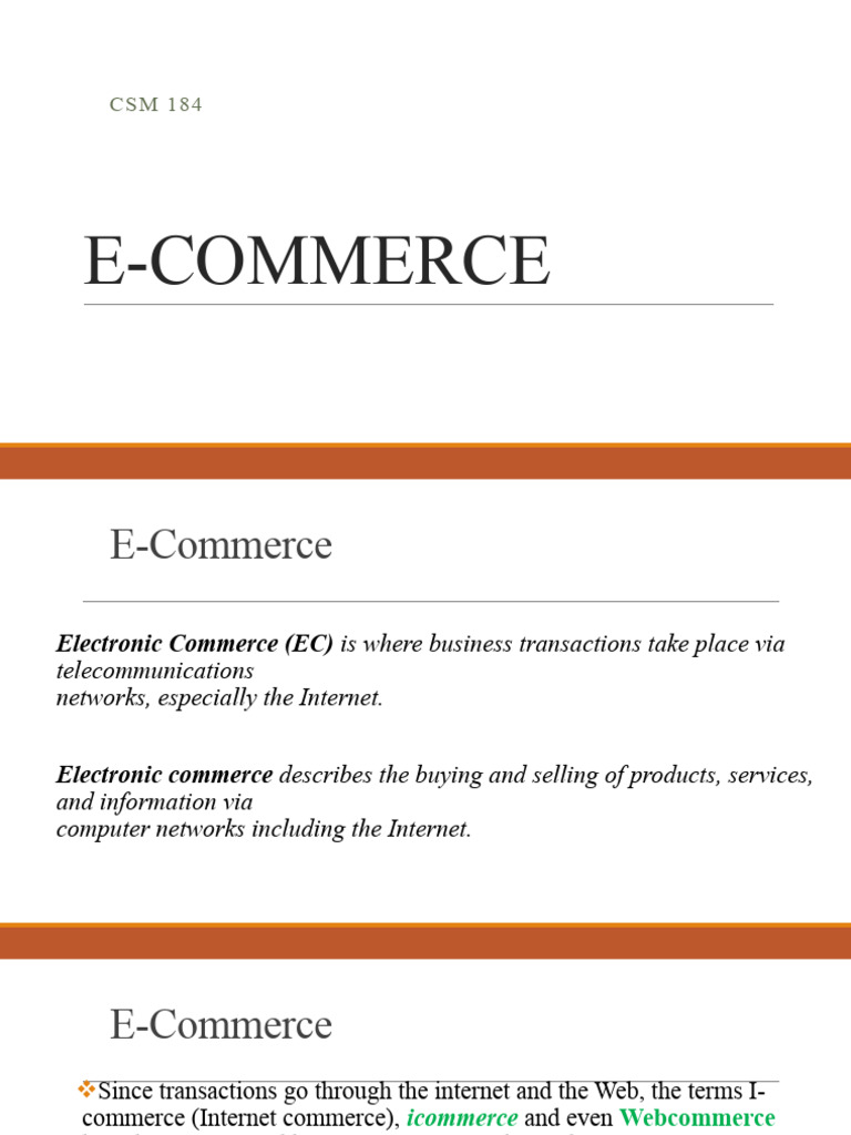 Lecture 4 E-Commerce | PDF