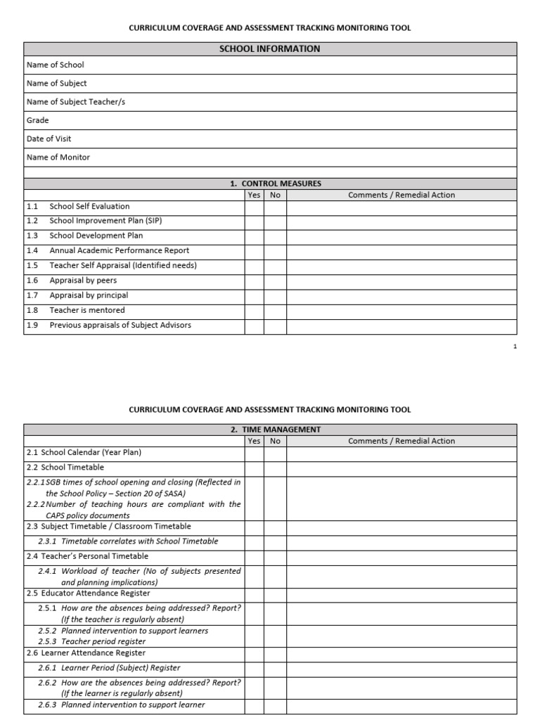 Tracking Tool | PDF | Educational Assessment | Curriculum