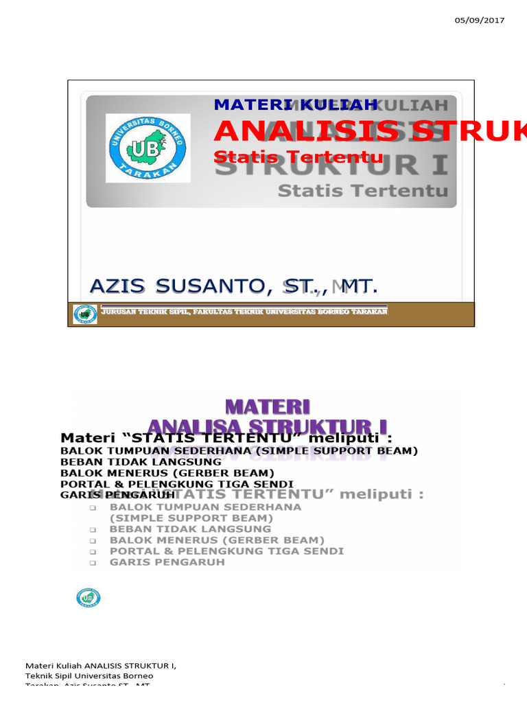 Materi Kuliah Statika AS 1 (Sampai UTS) | PDF