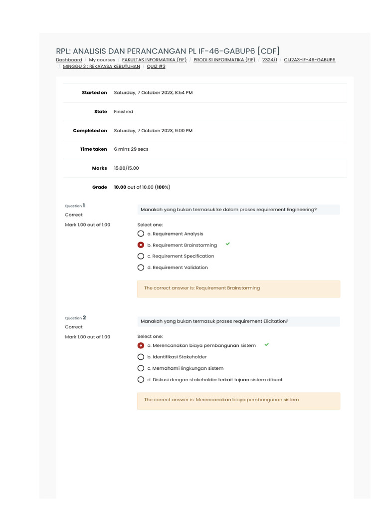 QUIZ #3 - Attempt Review2 | PDF | Computer Science | Systems Theory