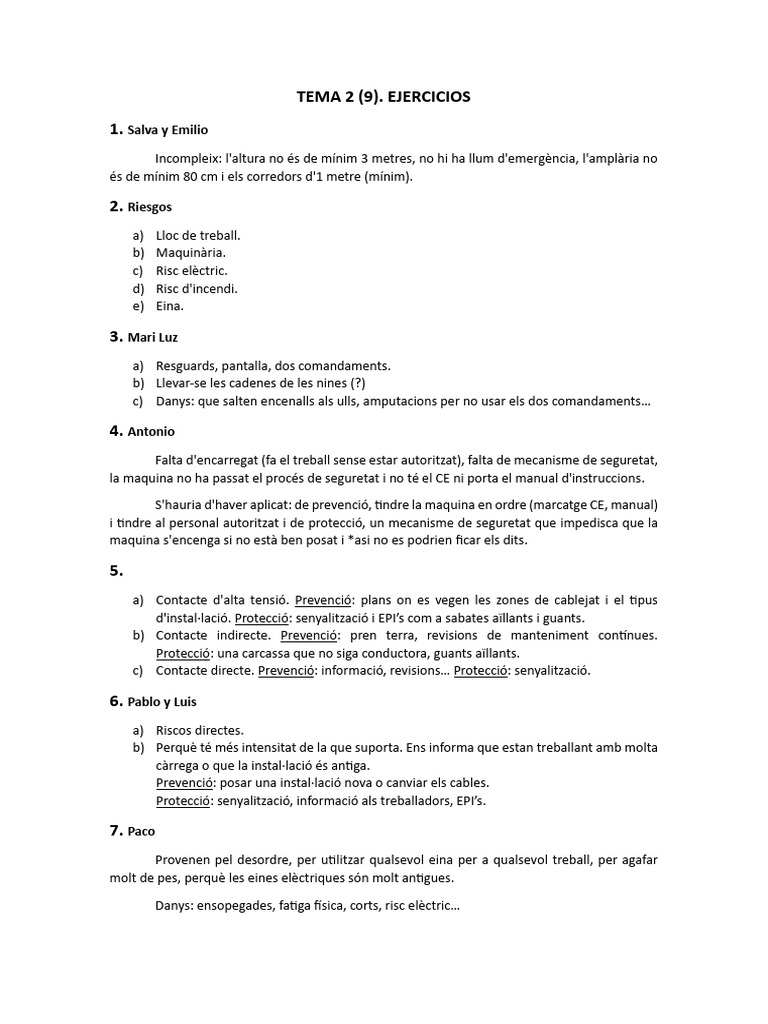 Tema 2 (9) - Ejercicios | PDF